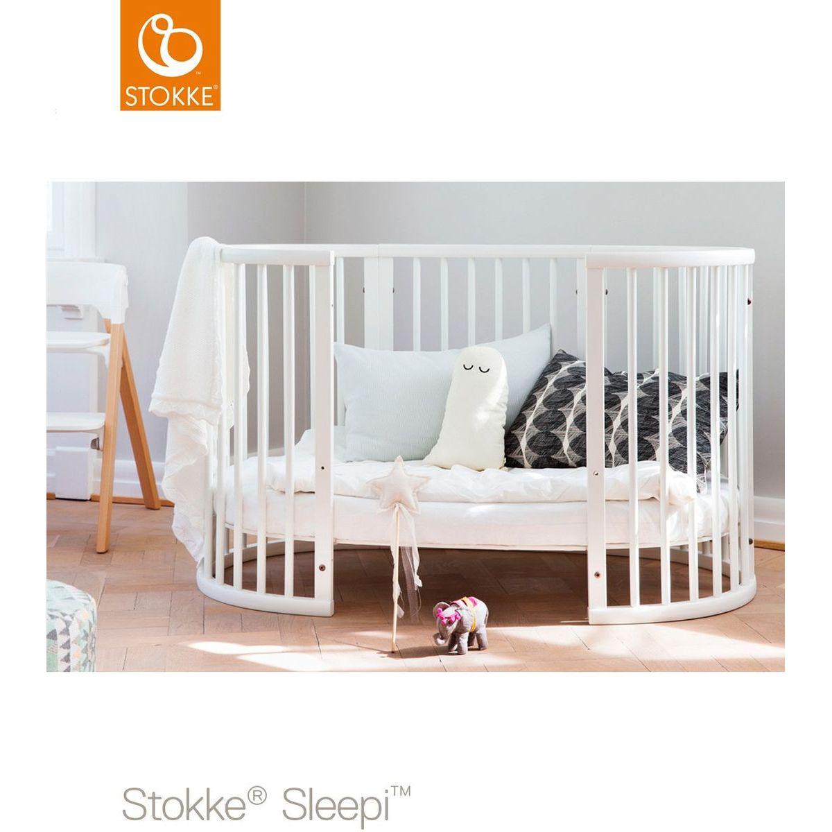 Lit évolutif bébé 120cm SLEEPI Stokke gris brume | Abitare Kids